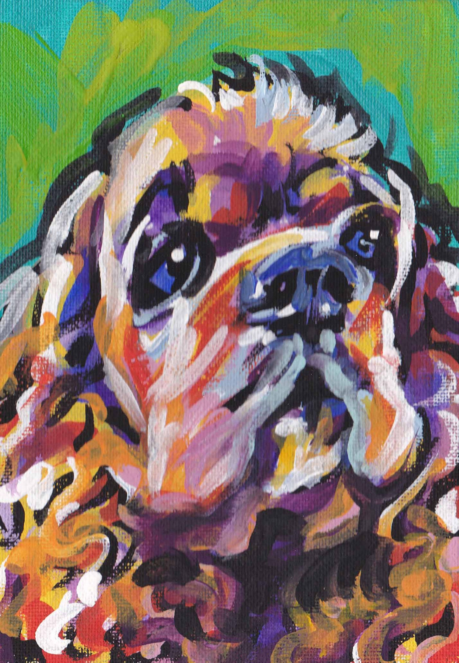 Cocker Spaniel Dog Art Portrait Print Pop Art Bright Colors - Etsy