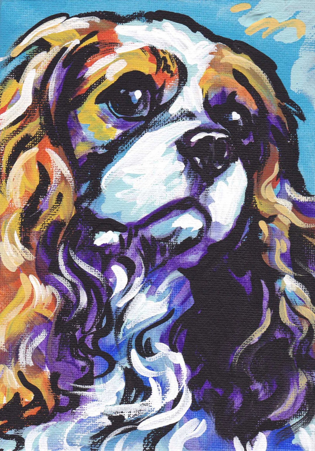 Blenheim Cavalier King Charles Spaniel Art Print Modern Dog Art Pop Art ...