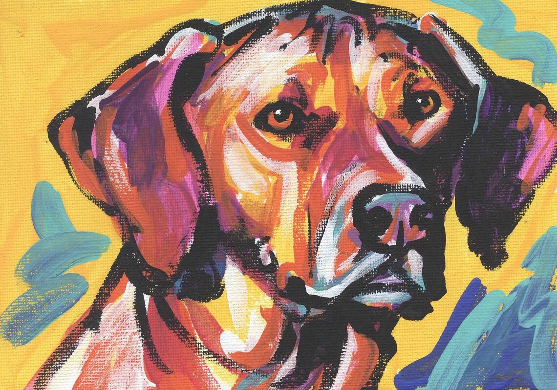 Rhodesian Ridgeback Modern Dog Art Print Bright Pop Colors - Etsy