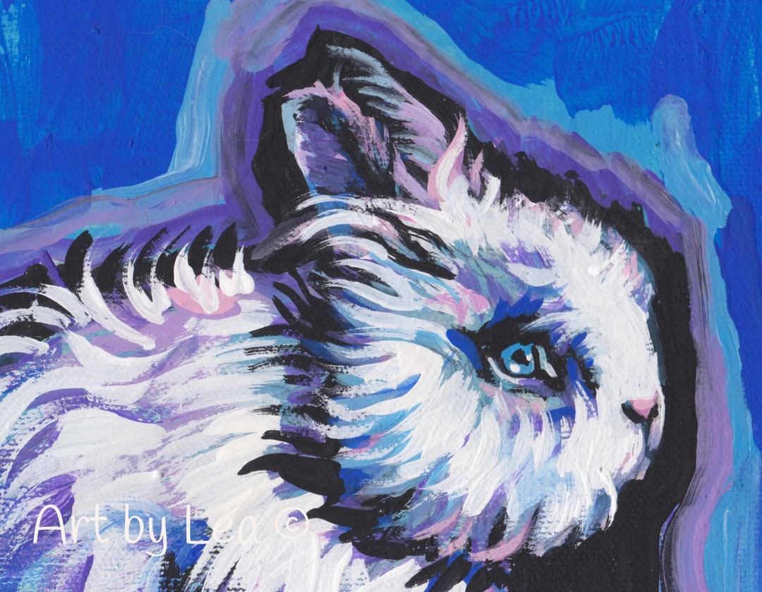 Bunny Rabbit Art Print of Pop Art Painting Bright Colors 8.5x11" Fun ...