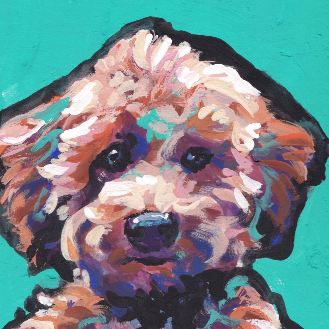POODLE PORTRAIT Art Colorful PRINT of Pop Art Dog Painting 8x8 - Etsy