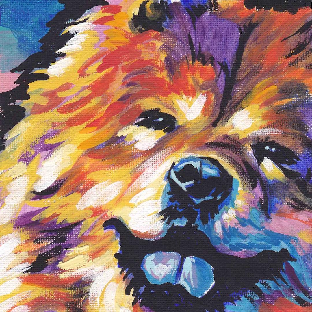 Chow Chow Art Print Modern Dog Pop Art Bright Colors 8x8 - Etsy