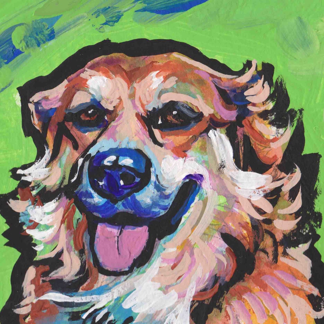 Wonderful Cute Mutt Art Print Pop Dog Art Bright Colors 8x8 - Etsy