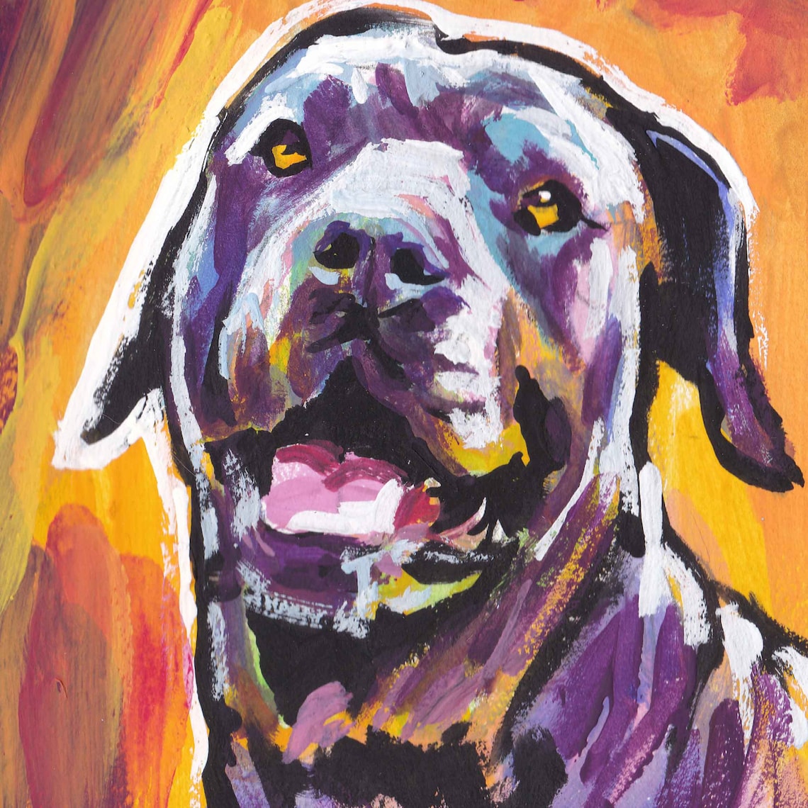 Cane Corso Portrait Art Print of Pop Dog Painting Bright - Etsy