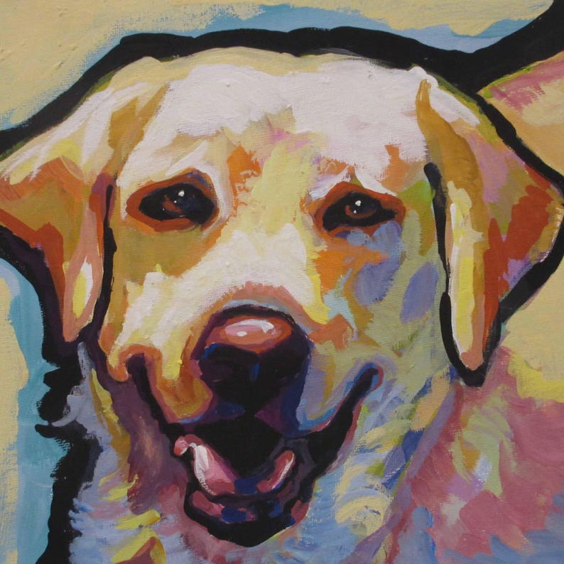Labrador Retriever Modern Dog Art Print of YELLOW LAB Pop Art | Etsy
