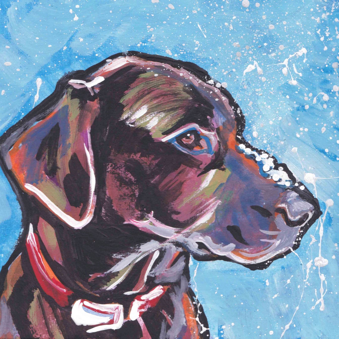 Chocolate Lab Labrador Retriever Dog Art Print of Pop Art | Etsy
