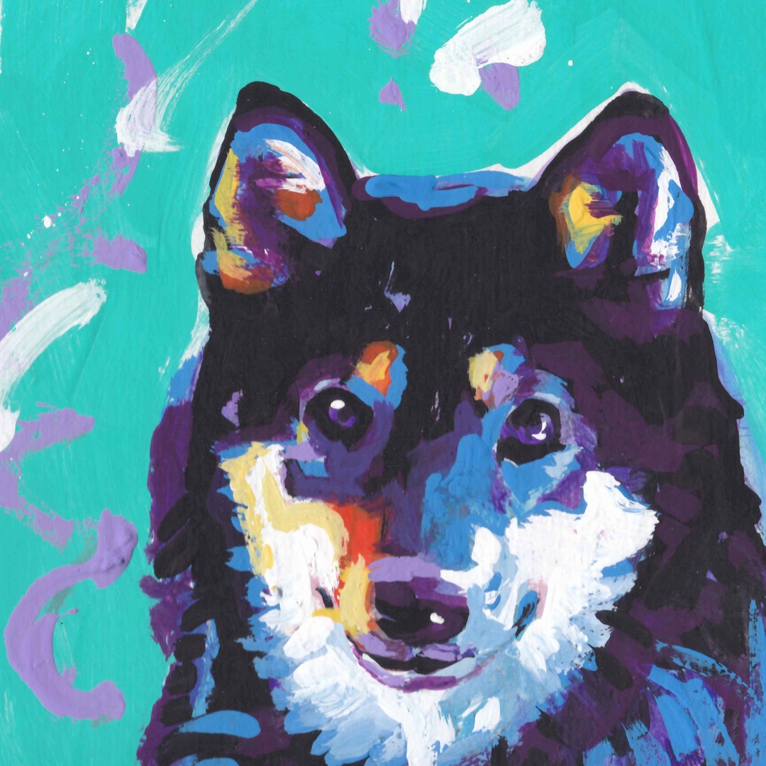 SHIBA INU Dog Art Portrait PRINT of Modern Pop Art Painting 8x8 - Etsy