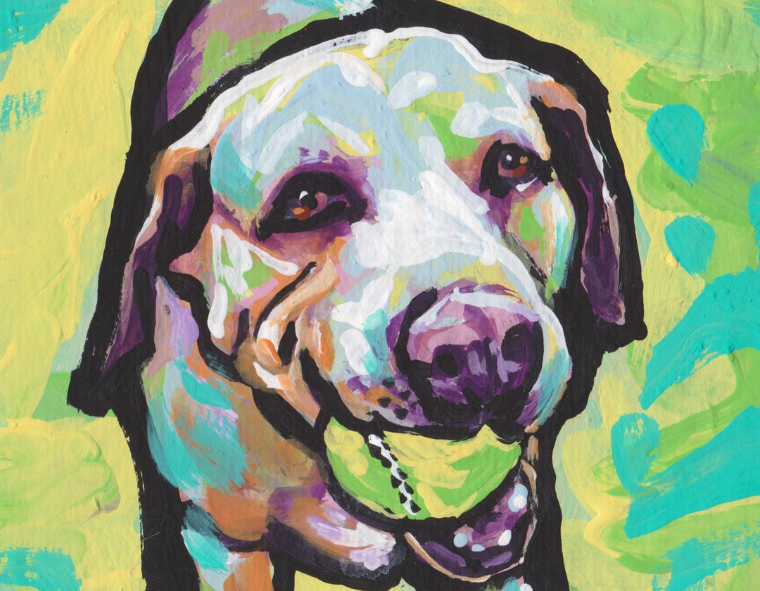 Labrador Retriever Dog Portrait Art Print of Pop Art Yellow Lab ...