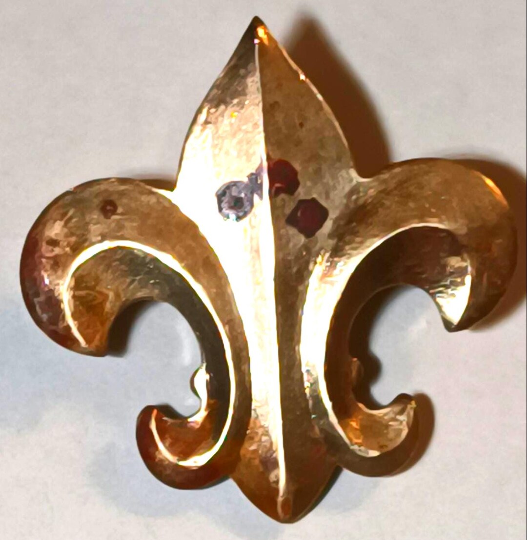 Large Vintage Scouts Canada Fleur-de-lis Hat Pin, 37mm Gold Tone - 1968 ...