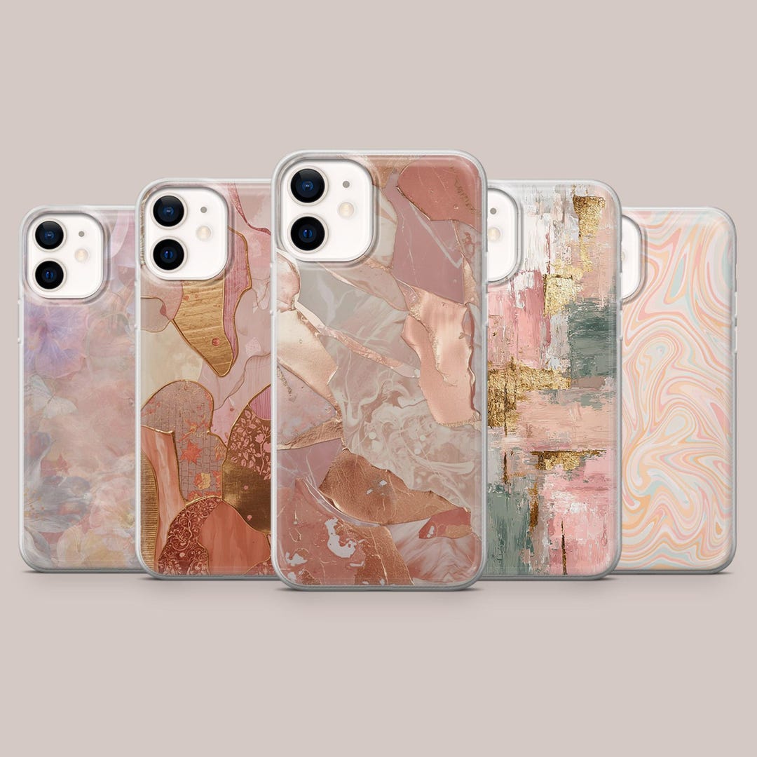Rose Gold Phone Case Pastel Creamy Cover for iPhone 17pro, 16, 15, 14 ...