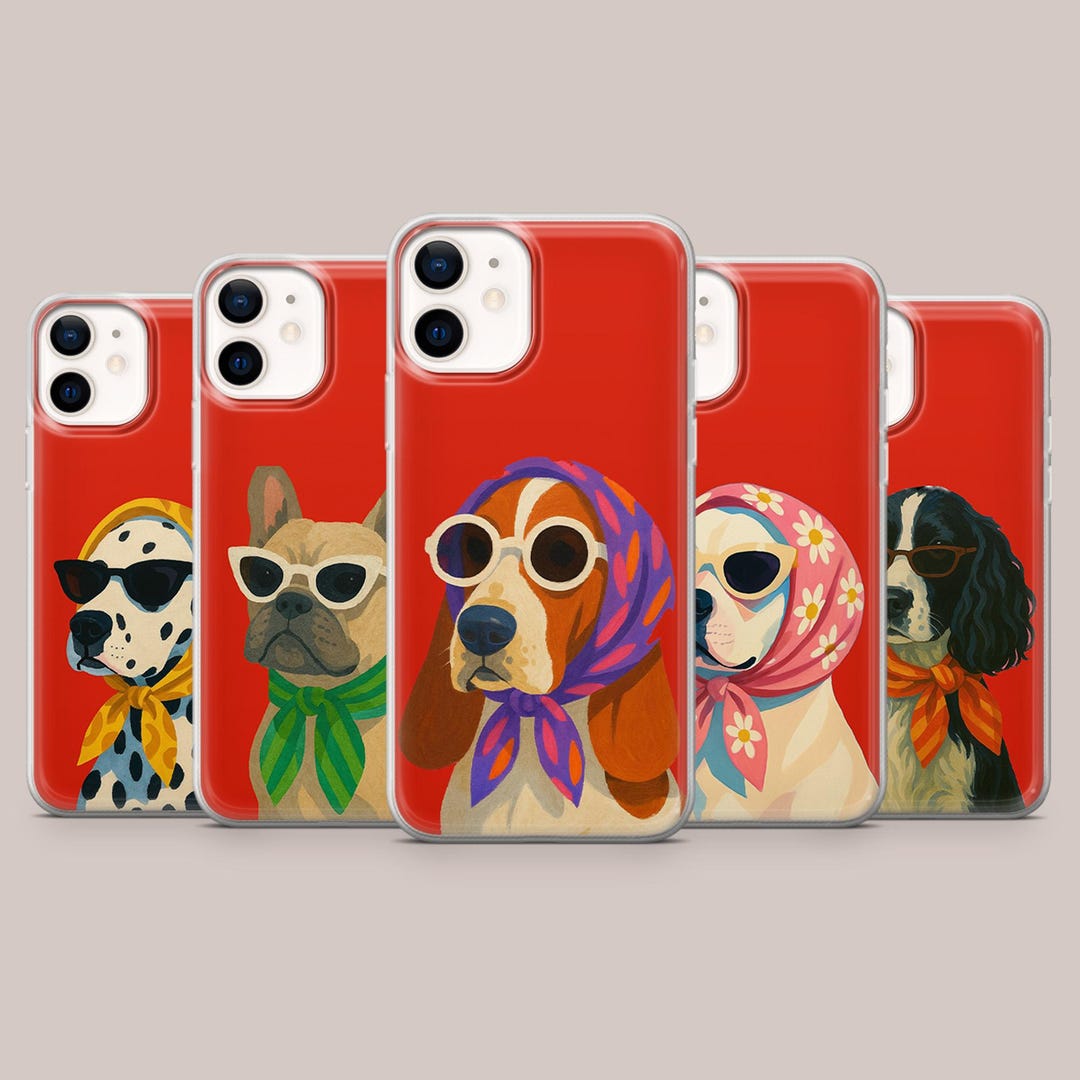 Stylish Dog Phone Case Dog Meme Art Cover for iPhone 17, 16pro, 15, 14 ...