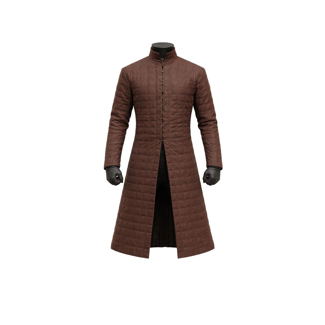 Men’s Medieval Quilted Long Coat - Etsy