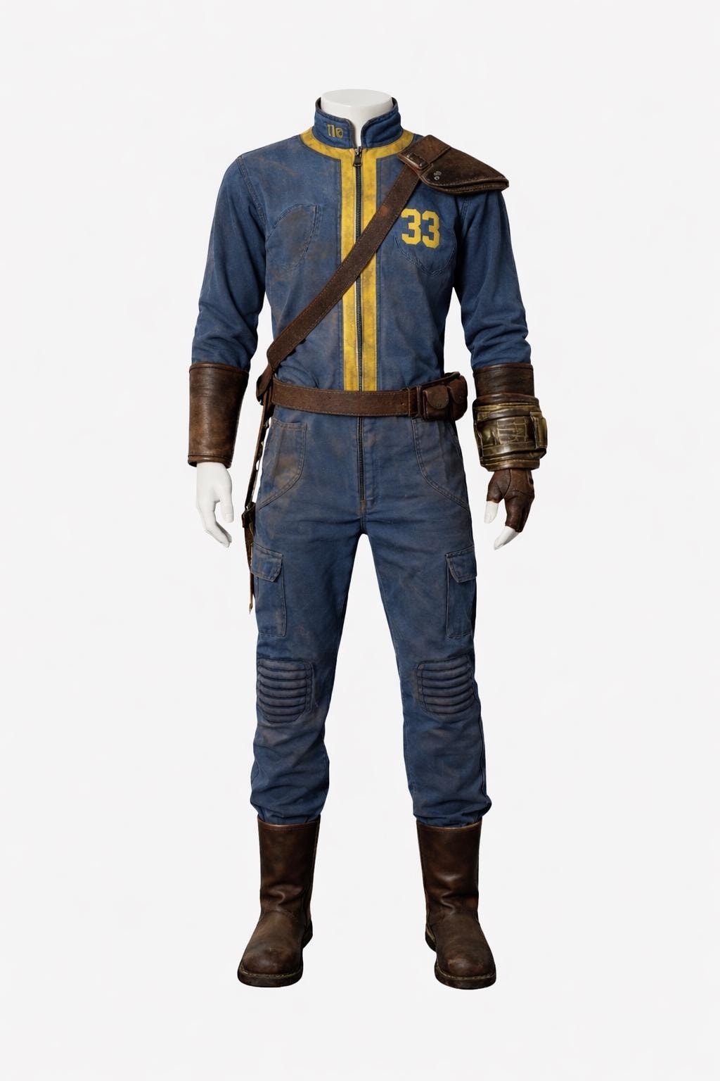 Fallout 4 Vault 33 Cosplay Jumpsuit – Hand-distressed Cotton, Leather ...