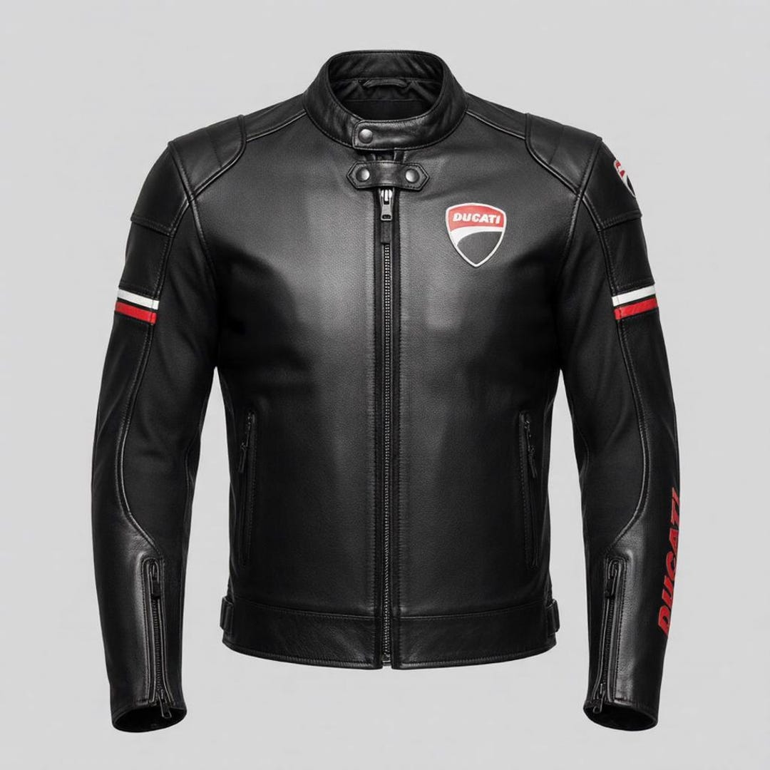 Men's Ducati Motorcycle Cafe Racer Biker Handmade Hoodie Jacket Classic ...