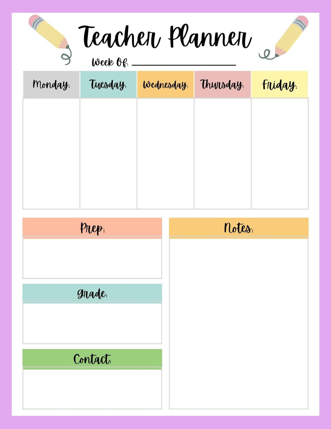 Teacher Planner/ Lesson Plan - Etsy