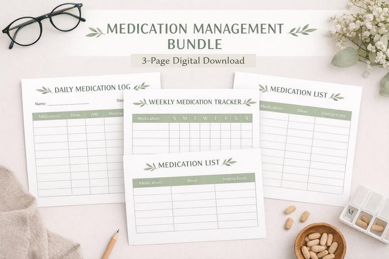 Medication Management Printable | Daily and Weekly Tracker PDF - Etsy