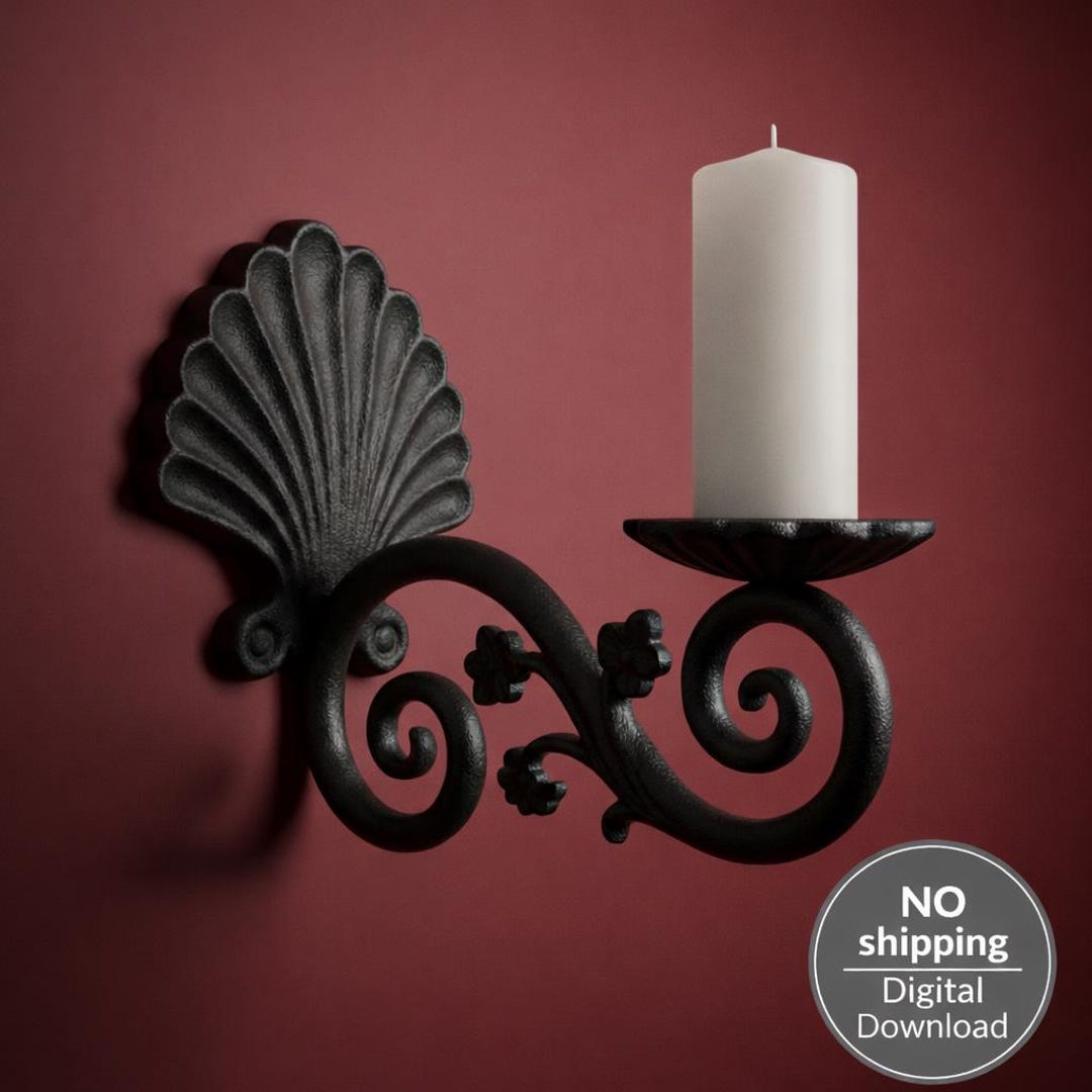 Gothic Wall Candle Holder, 3D Printed Candle Shelf | Vintage Wall ...