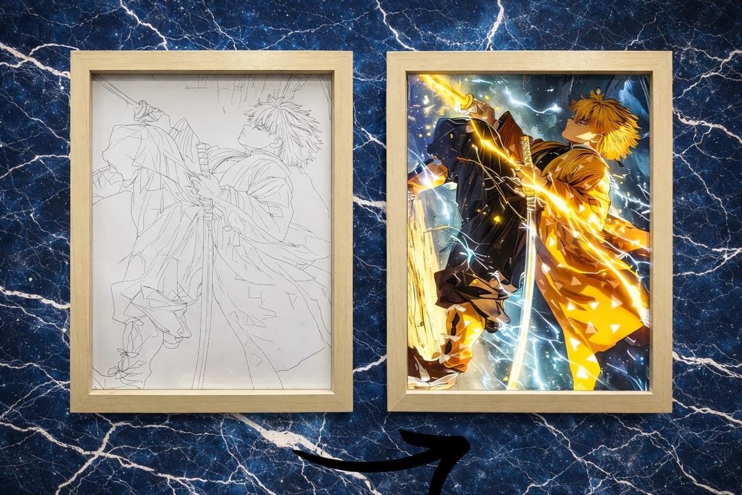 Zenitsu Demon Slayer LED Frame Night Lamp – USB Wall Decor Gift for ...