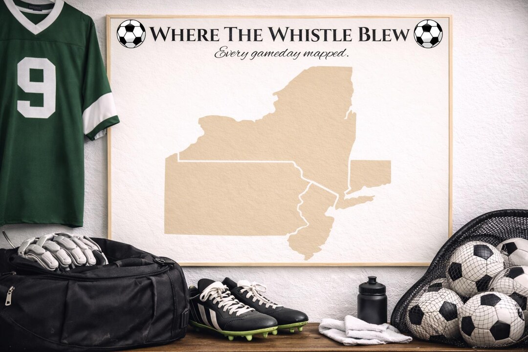 Tri-state Area Soccer Travel Map: "where the Whistle Blew" | Printable ...