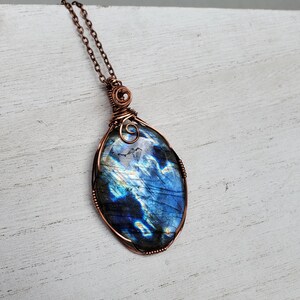 Large Blue Labradorite Pendant Labradorite Necklace Blue - Etsy