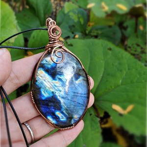 Large Blue Labradorite Pendant Labradorite Necklace Blue - Etsy