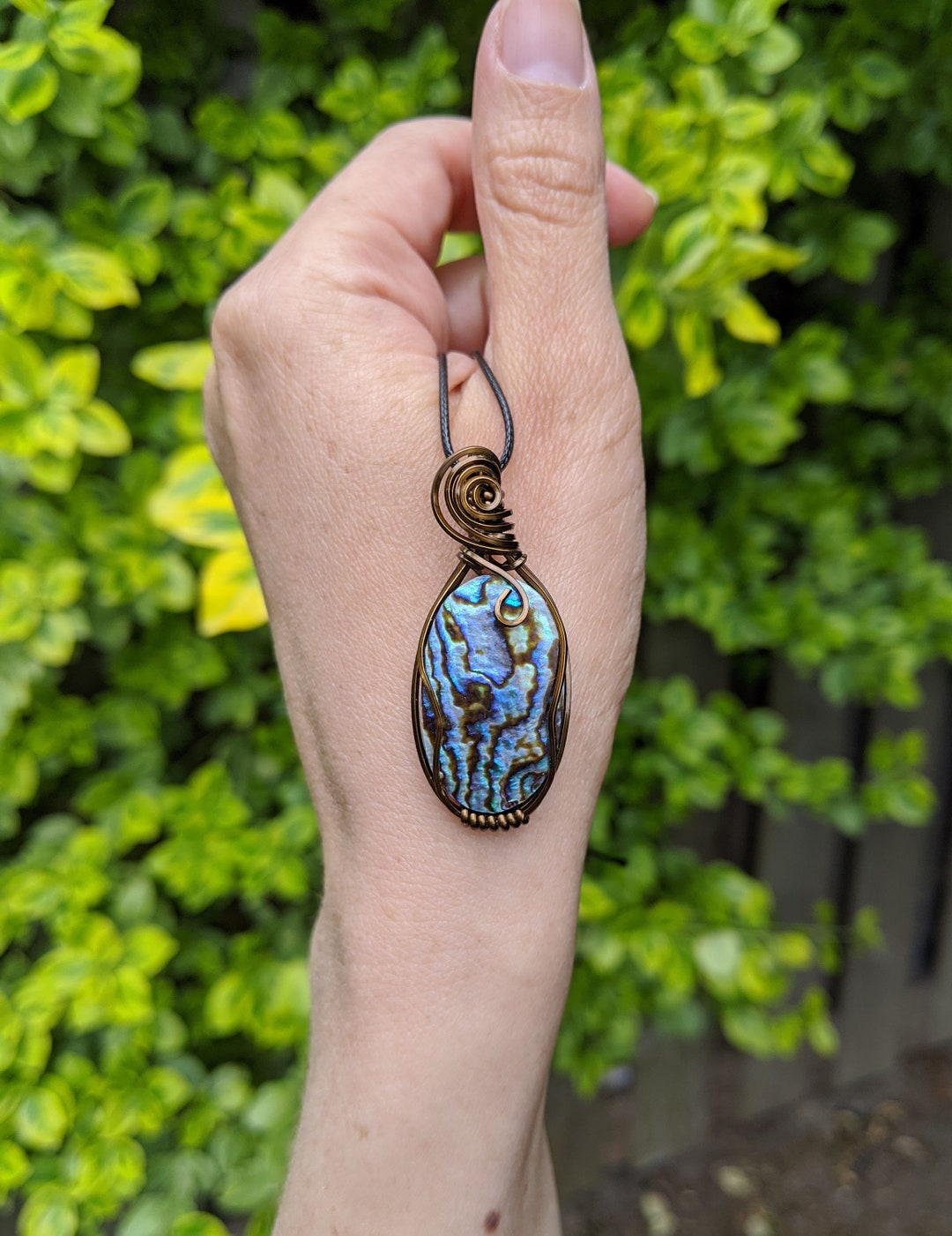 Colorful Abalone Shell Necklace, Abalone Shell Necklace, Wire Wrapped ...