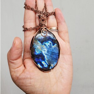 Large Blue Labradorite Pendant Labradorite Necklace Blue - Etsy