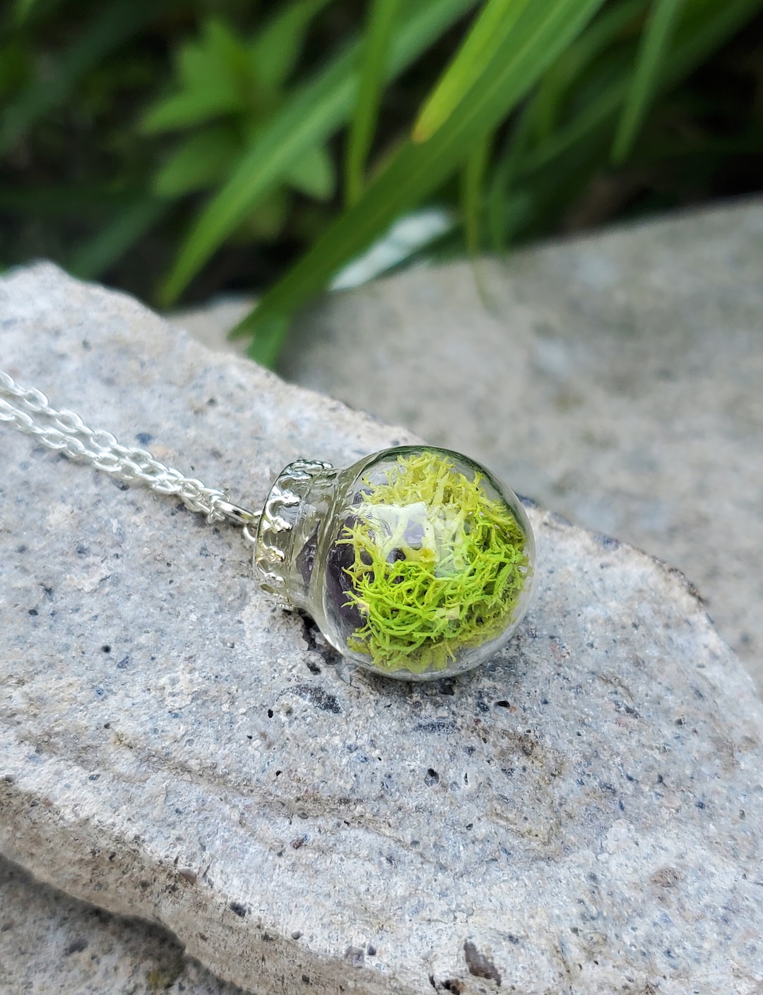 Moss Amethyst Necklace Autumn Jewelry Moss Jewelry - Etsy