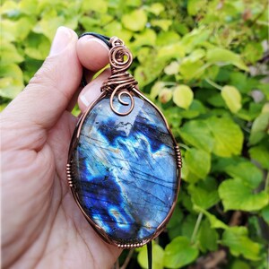 Large Blue Labradorite Pendant Labradorite Necklace Blue - Etsy