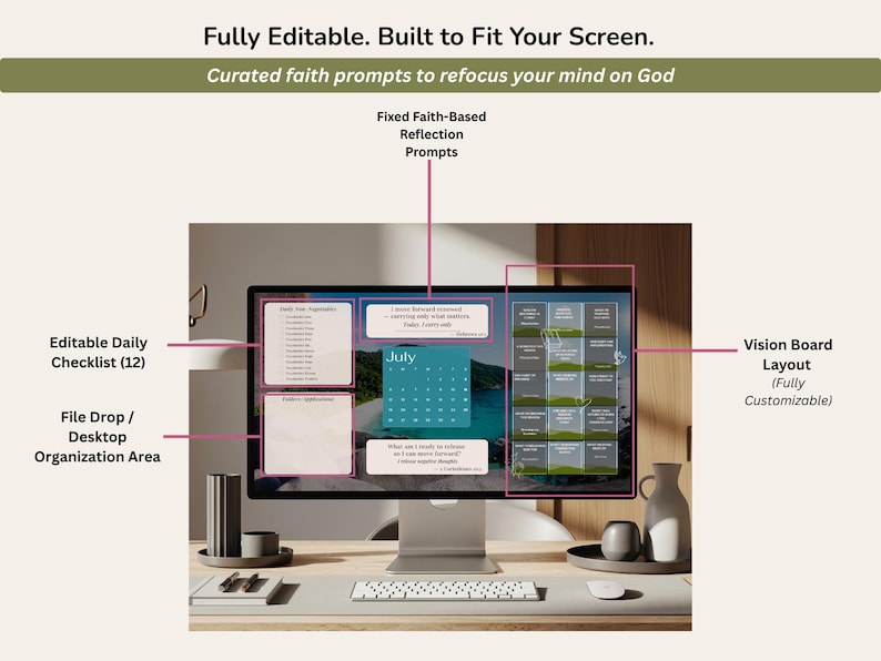 2026 Christian Desktop Wallpaper | Faith-based Vision Board & Checklist ...