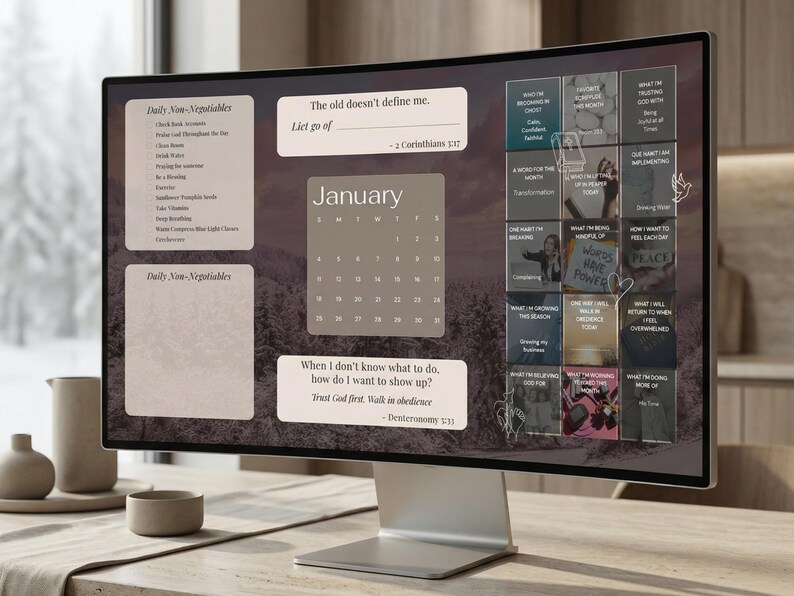 2026 Christian Desktop Wallpaper | Faith-based Vision Board & Checklist ...