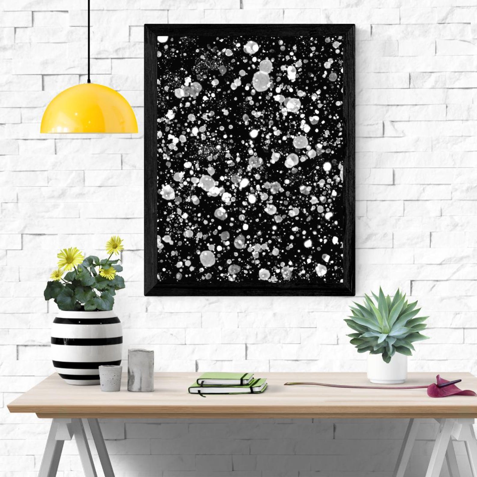 Cosmic Stardust Printable Wall Art- Black and White Minimalist Decor ...