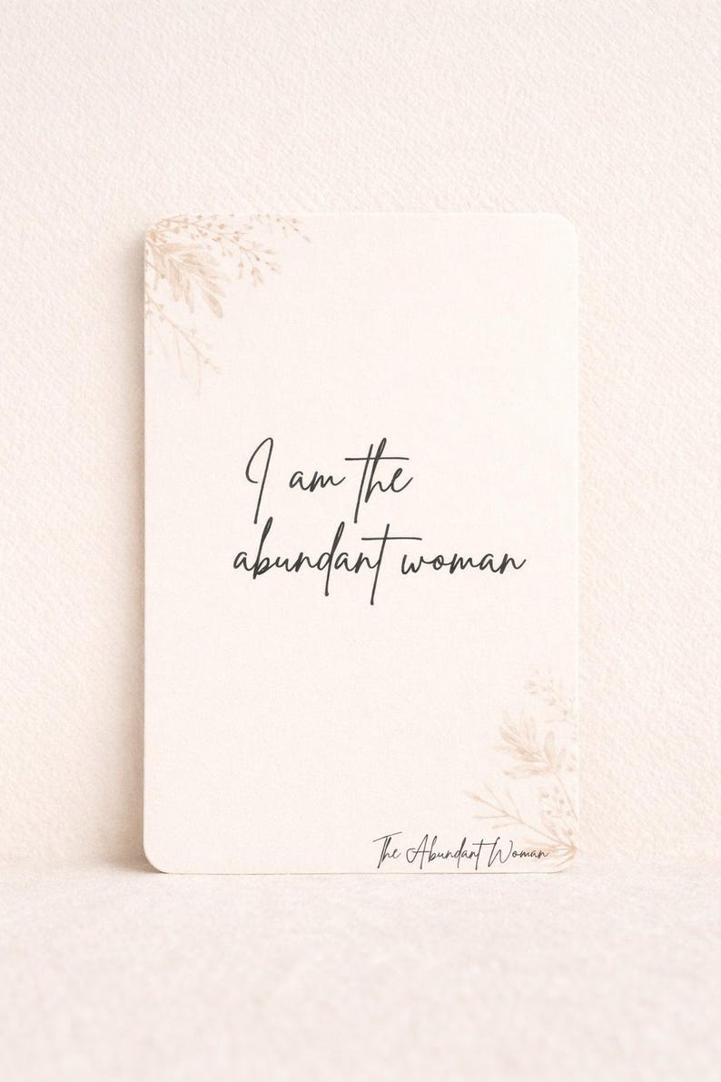 Abundance Affirmation Cards for Women | Digital Printable Wealth & Self ...