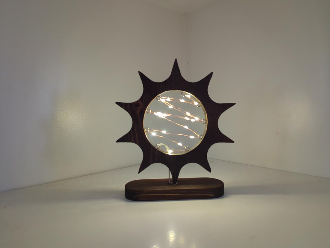 Handcrafted Wooden Light up Sun, LED Night Light, Boho Decor - Etsy