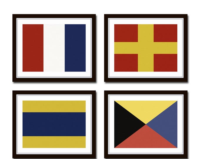 Maritime Signal Flags Set No. 2 Coastal Decor Giclee Art - Etsy