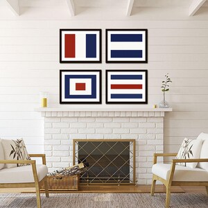 Maritime Signal Flags Set No. 3, Coastal Decor, Giclee, Wall Art, Beach ...