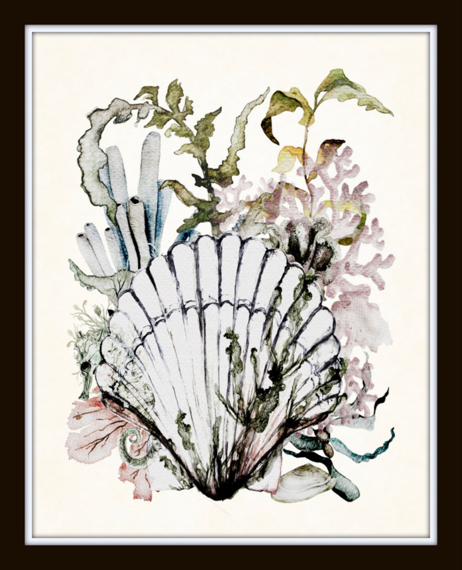 Watercolor Sea Life Collage Print Set Art Prints Wall Art - Etsy