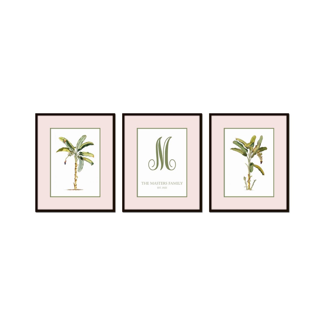 Personalized Palm Tree Collage Print Set, Vintage Palm Tree Prints ...