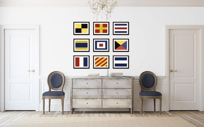 Maritime Signal Flags Set No. 1, Coastal Decor, Giclee, Art, Beach ...