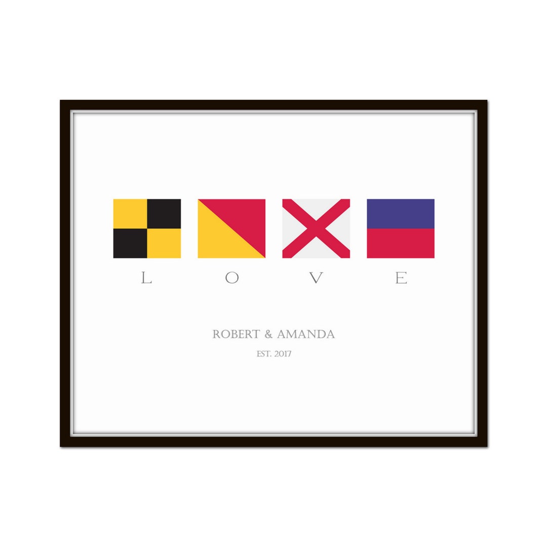 Custom Nautical Flag Art, Personalized Maritime Signal Flag Name, Gift ...