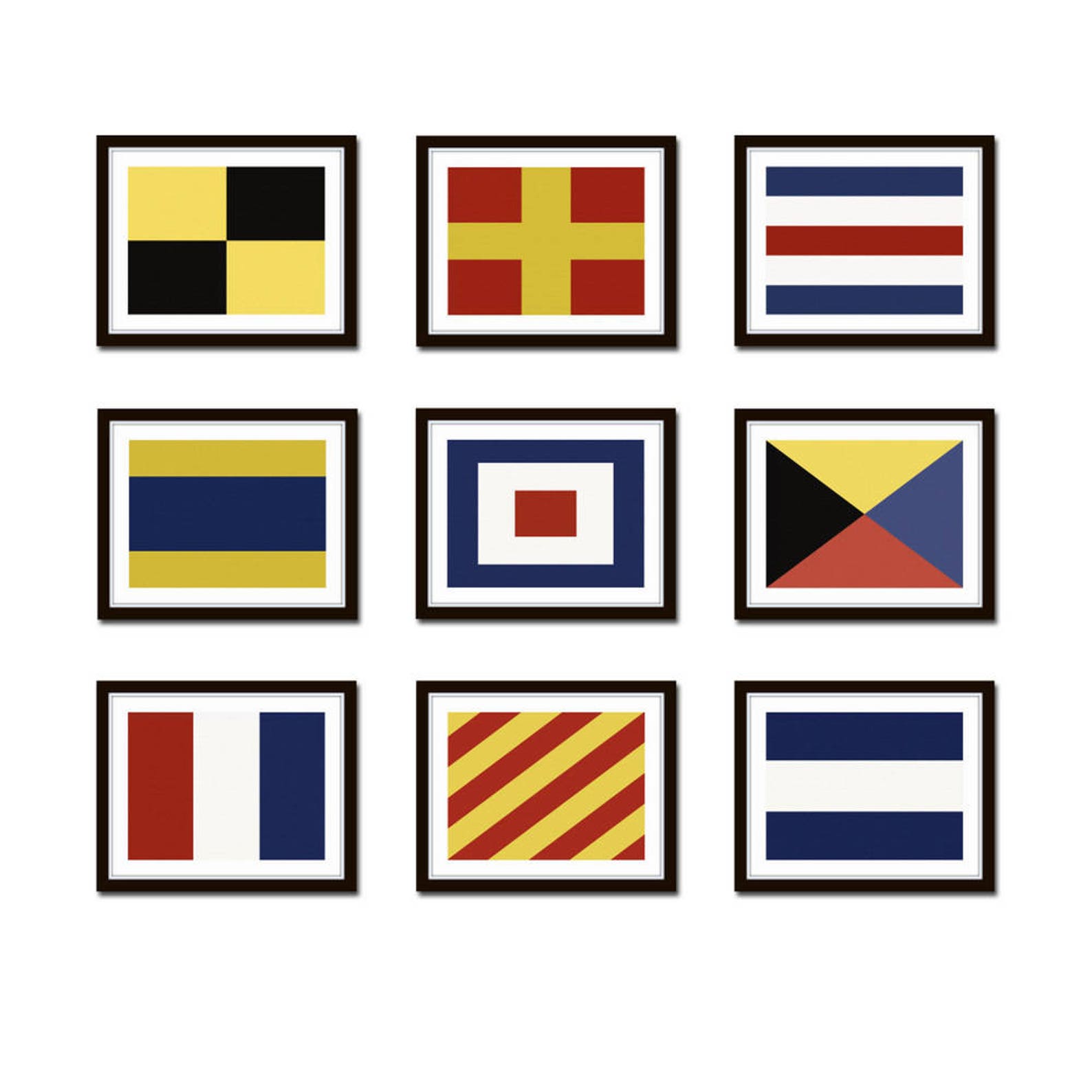 Maritime Signal Flags Set No. 1, Coastal Decor, Giclee, Art, Beach ...