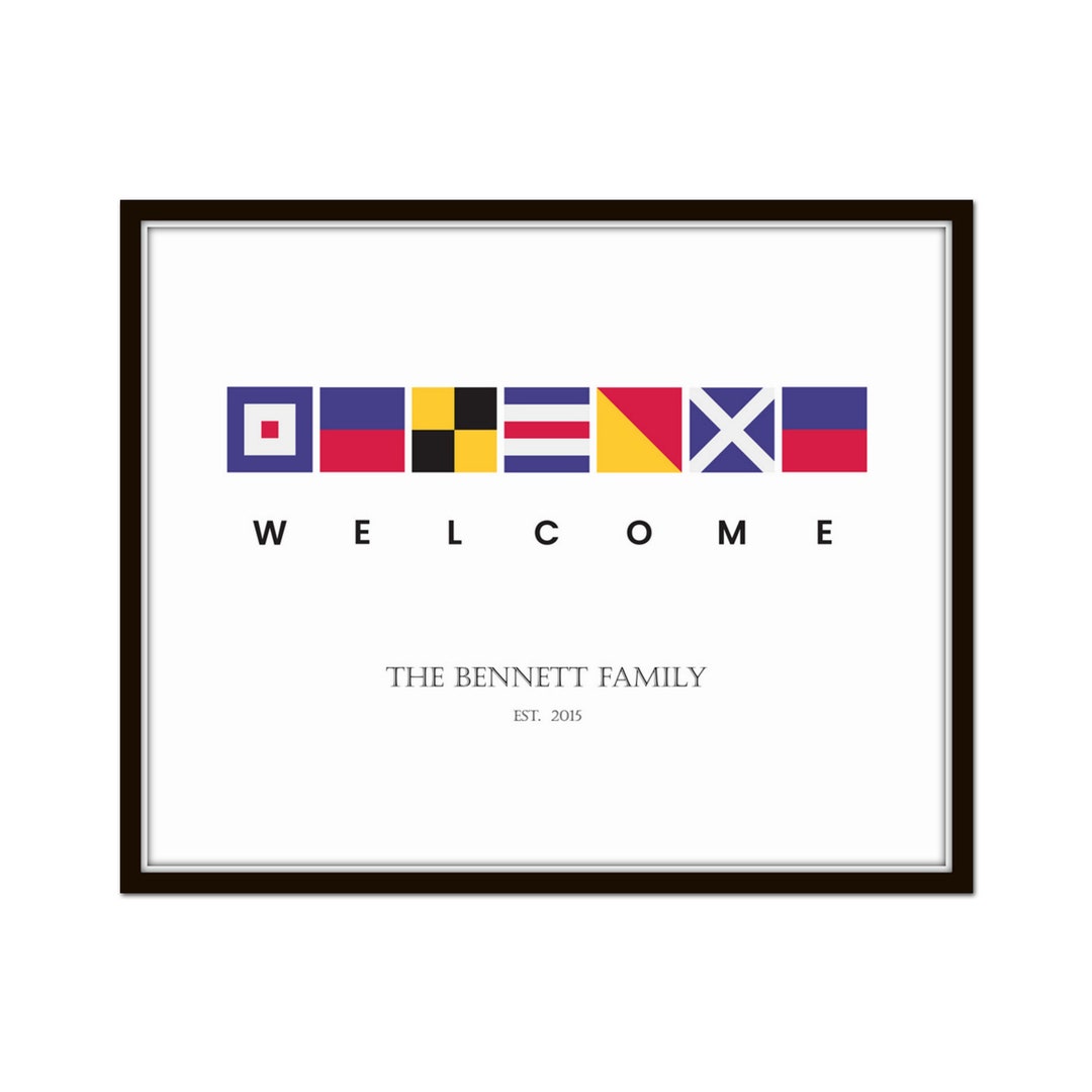 Custom Welcome Nautical Flag Art, Personalized Maritime Signal Flag ...