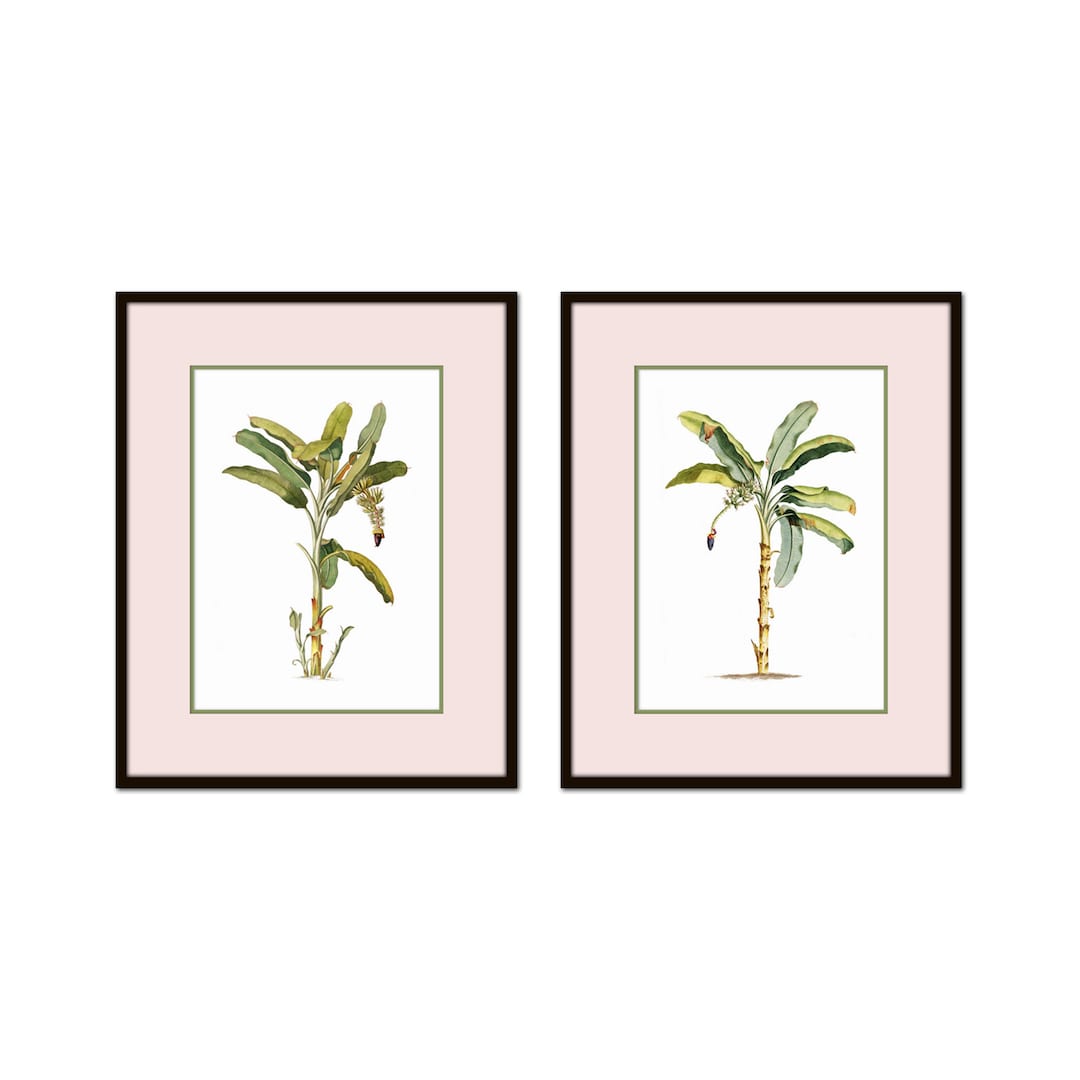 Vintage Palm Trees Collage Print Set No. 5, Art Prints, Coastal Home ...