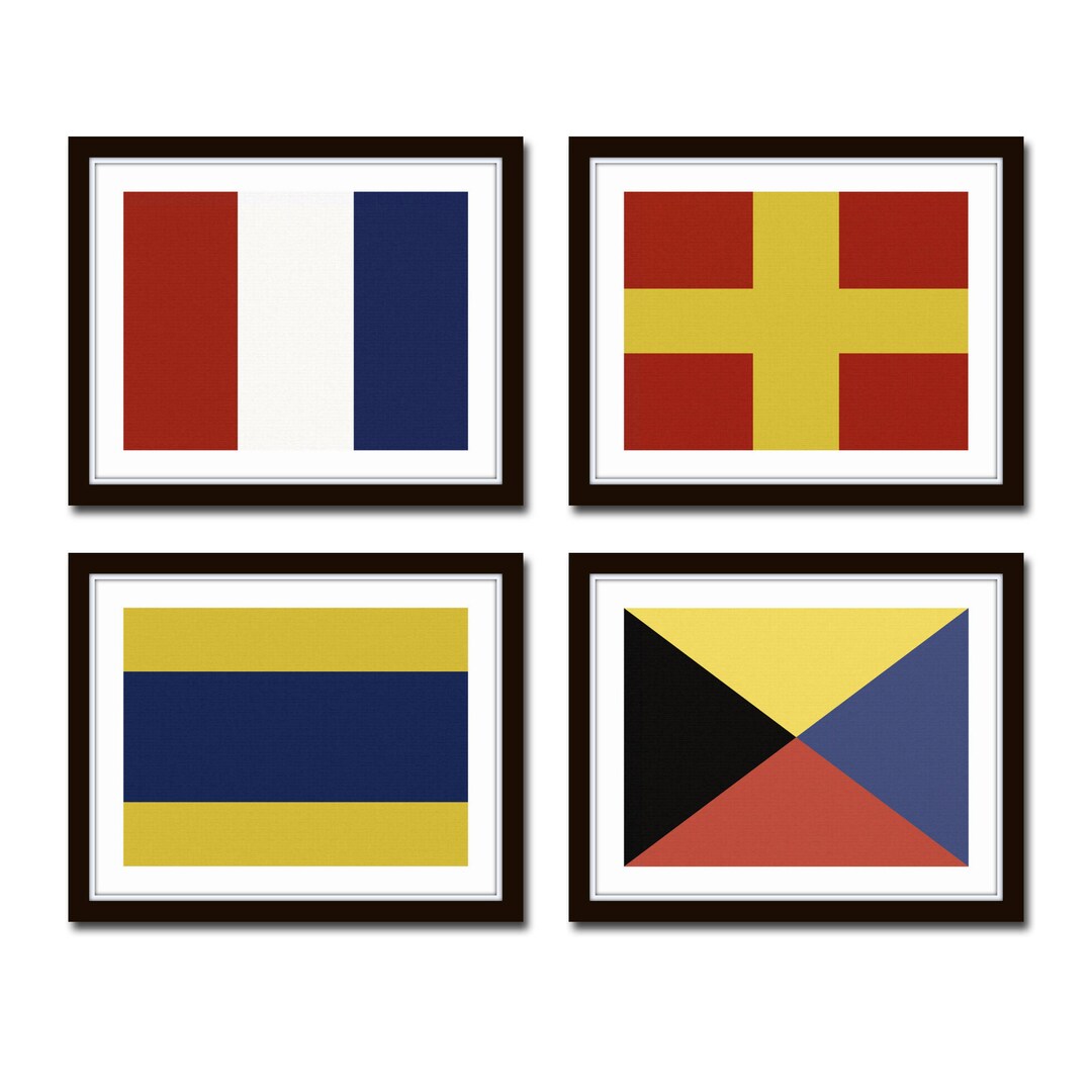 Maritime Signal Flags Set No. 2, Coastal Decor, Giclee, Art, Beach ...