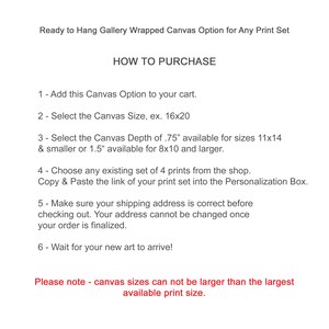 Any Set of Four Prints From the Shop on Gallery Wrapped Canvas ...