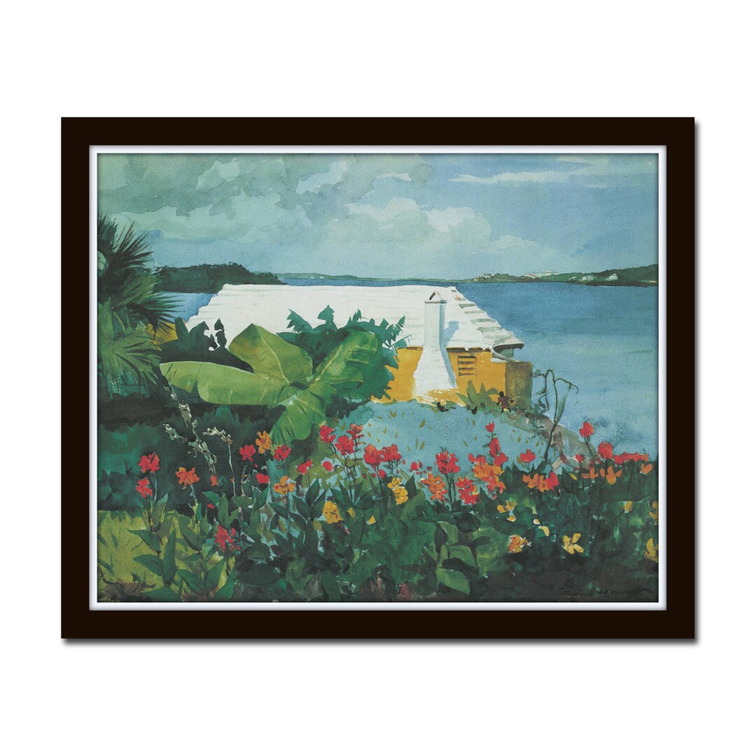 Vintage Tropical Painting No. 1, Giclee, Coastal Decor, Coastal Art ...