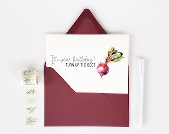 Beet Birthday Card - Etsy