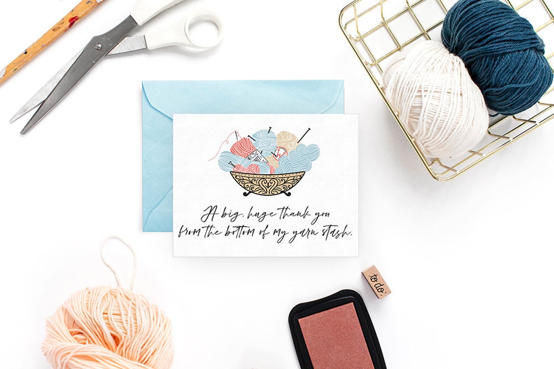 Thank You From the Bottom of My Yarn Stash Thank You Card | Etsy
