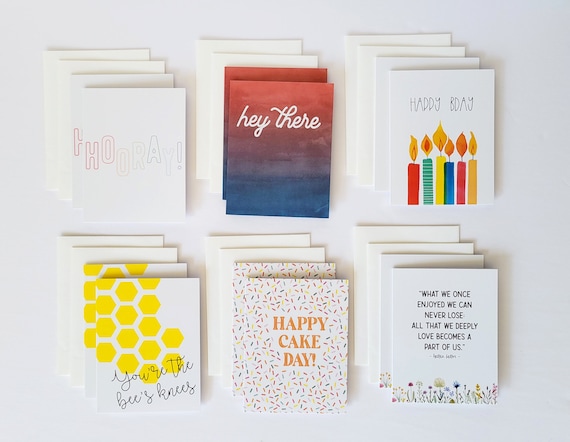 Variety Greeting Card Bundle With Envelopes 12-pack A2 Size - Etsy