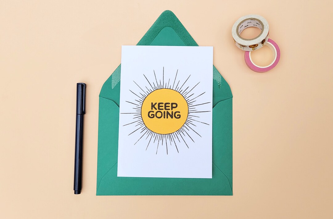 Keep Going Encouragement Card W Envelope (card for Friends, Friendship ...